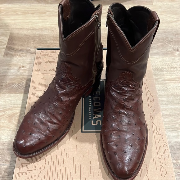 Tecovas | Shoes | Tecovas The Zane In Mahogany Ostrich Size 3ee | Poshmark